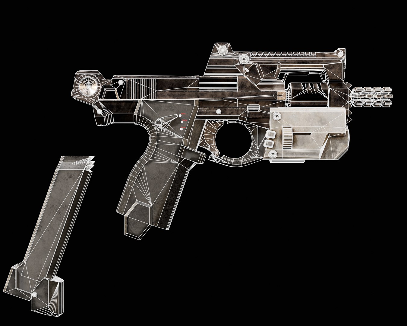 3D Sci-Fi Burst Handgun Model - TurboSquid 2357981