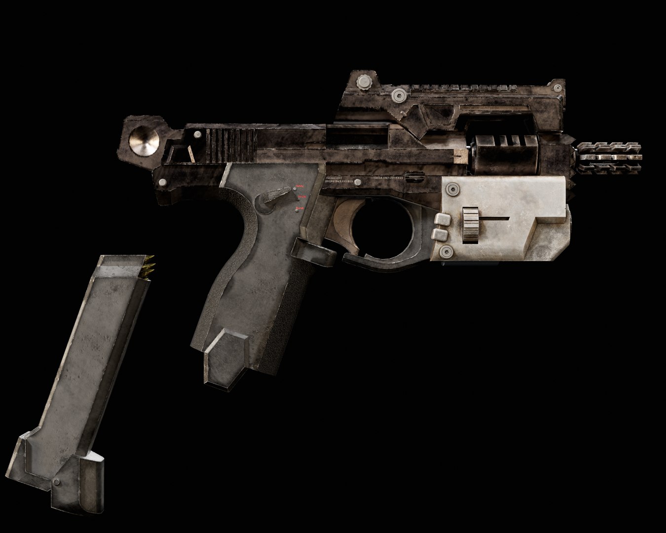 3D Sci-Fi Burst Handgun Model - TurboSquid 2357981