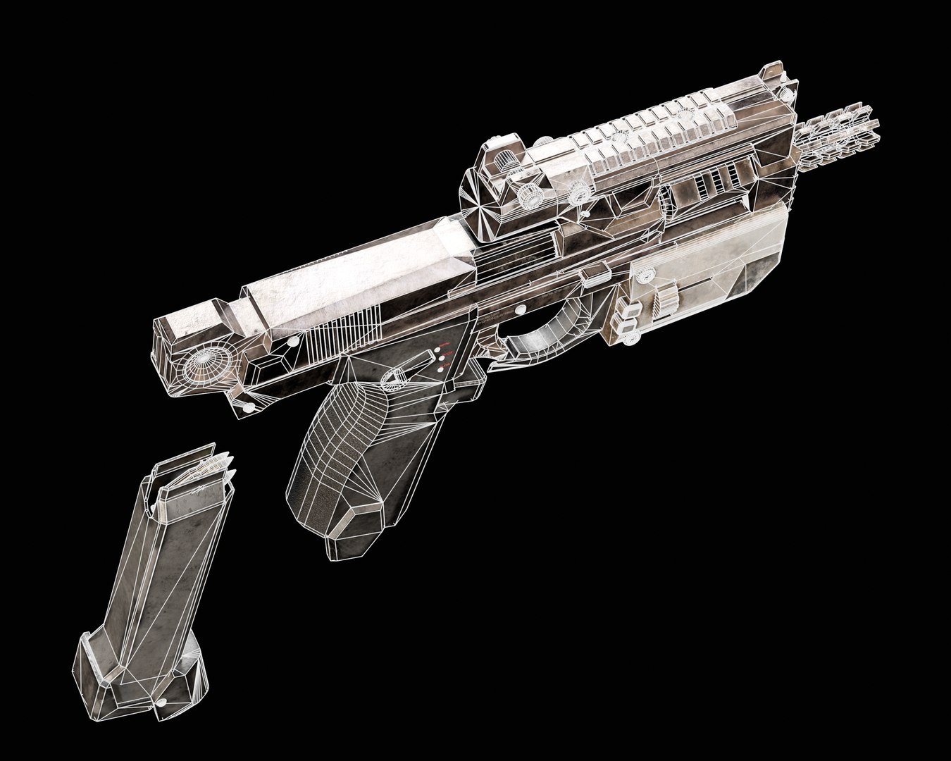 3D Sci-Fi Burst Handgun Model - TurboSquid 2357981