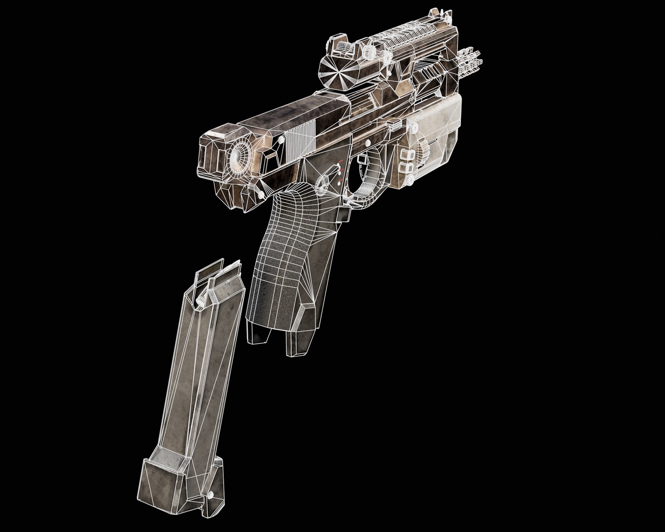 3D Sci-Fi Burst Handgun Model - TurboSquid 2357981