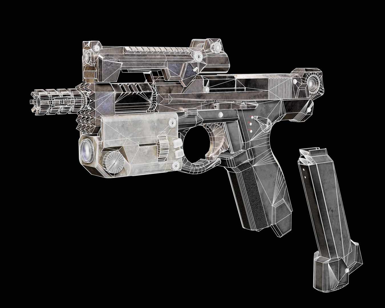 3D Sci-Fi Burst Handgun Model - TurboSquid 2357981
