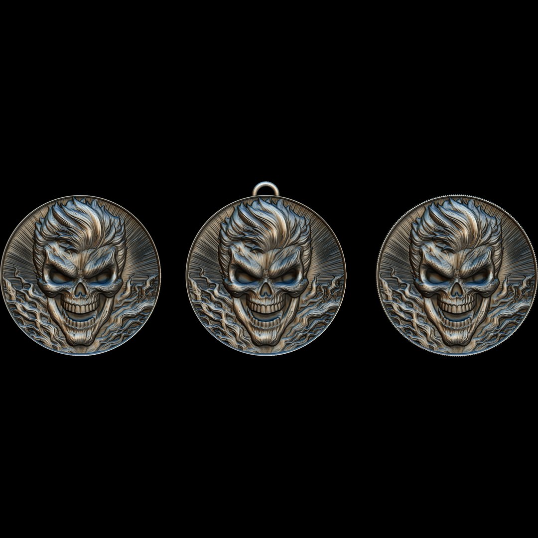 Hellskull Relief Pendant Coin 3D Print Model 3D Model - TurboSquid 2328580