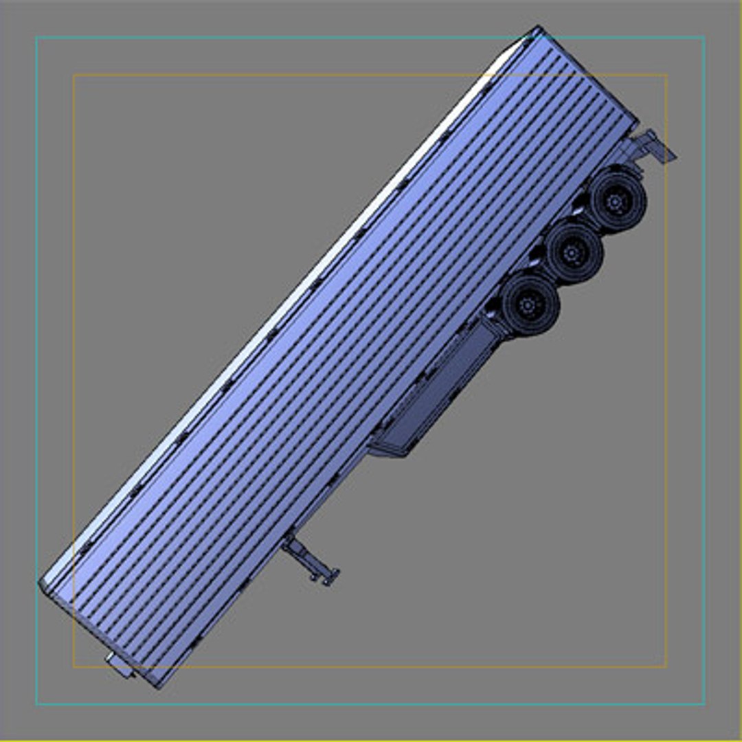 3d model of 52 feet box trailer