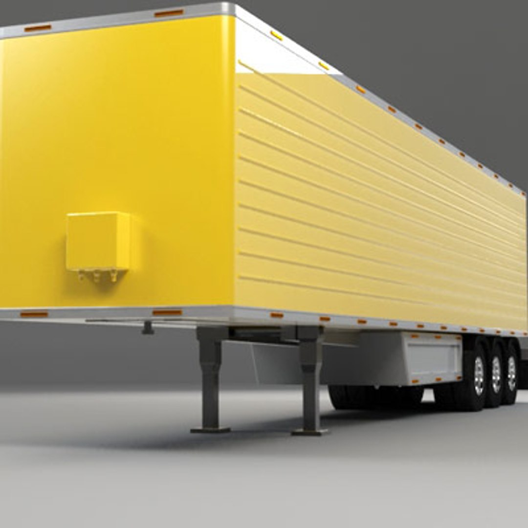 3d model of 52 feet box trailer