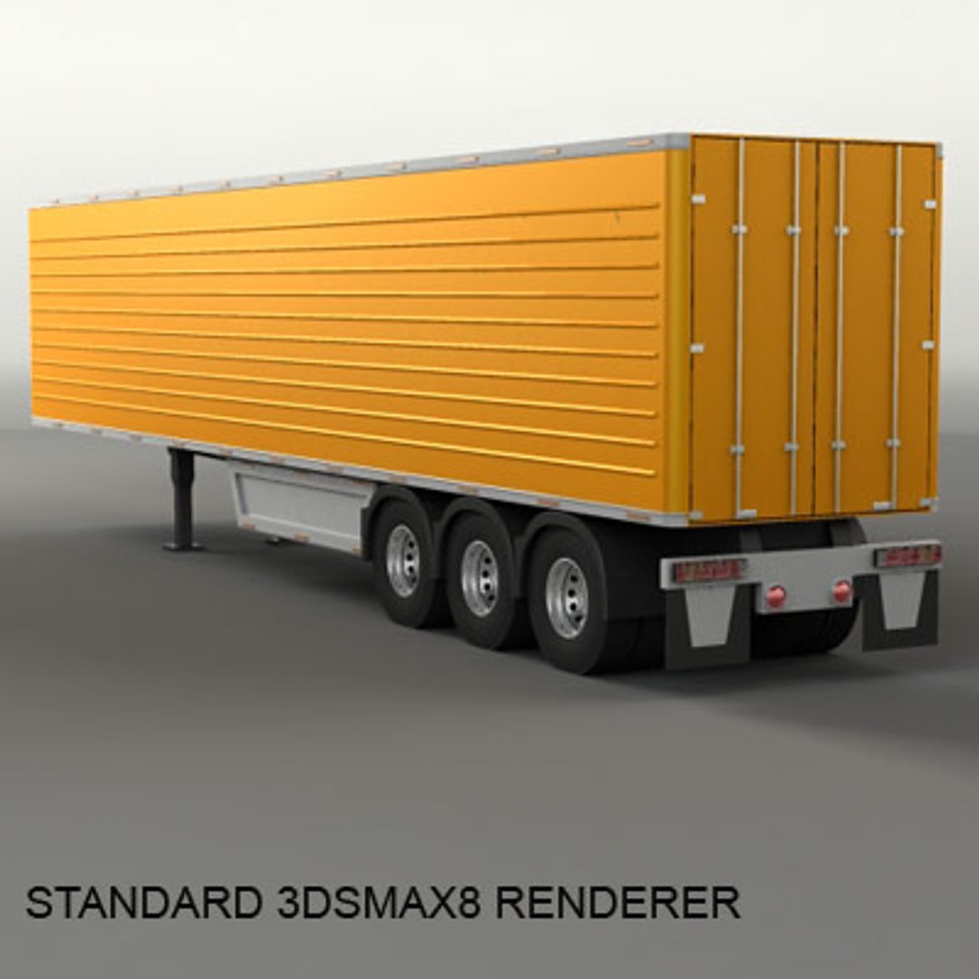 3d model of 52 feet box trailer