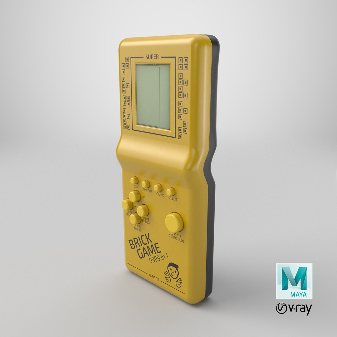 Tetris Brick Game - Yellow Model - TurboSquid 2238639