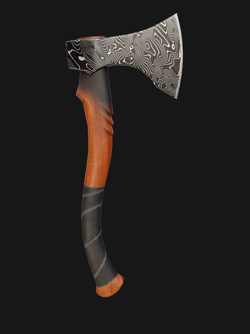 3D Damascus Steel Ax Low-poly - TurboSquid 2062827