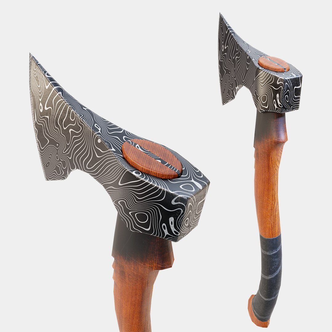 3D Damascus Steel Ax Low-poly - TurboSquid 2062827
