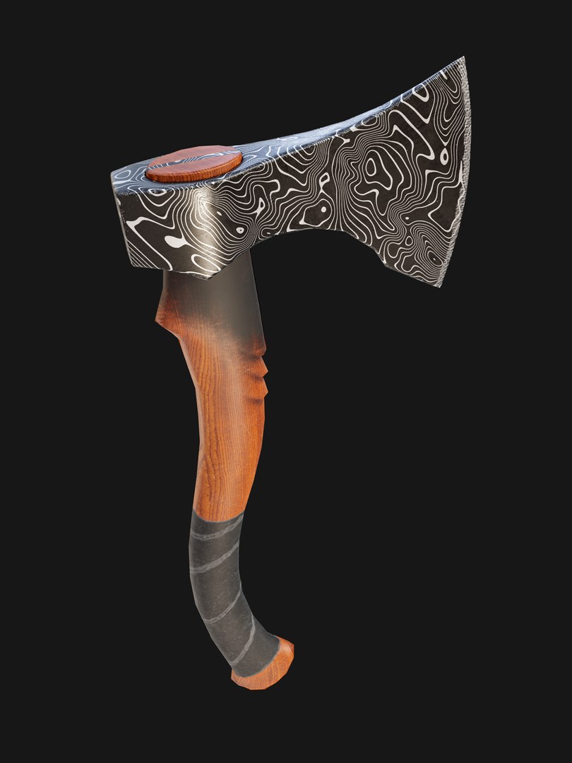 3D Damascus Steel Ax Low-poly - TurboSquid 2062827