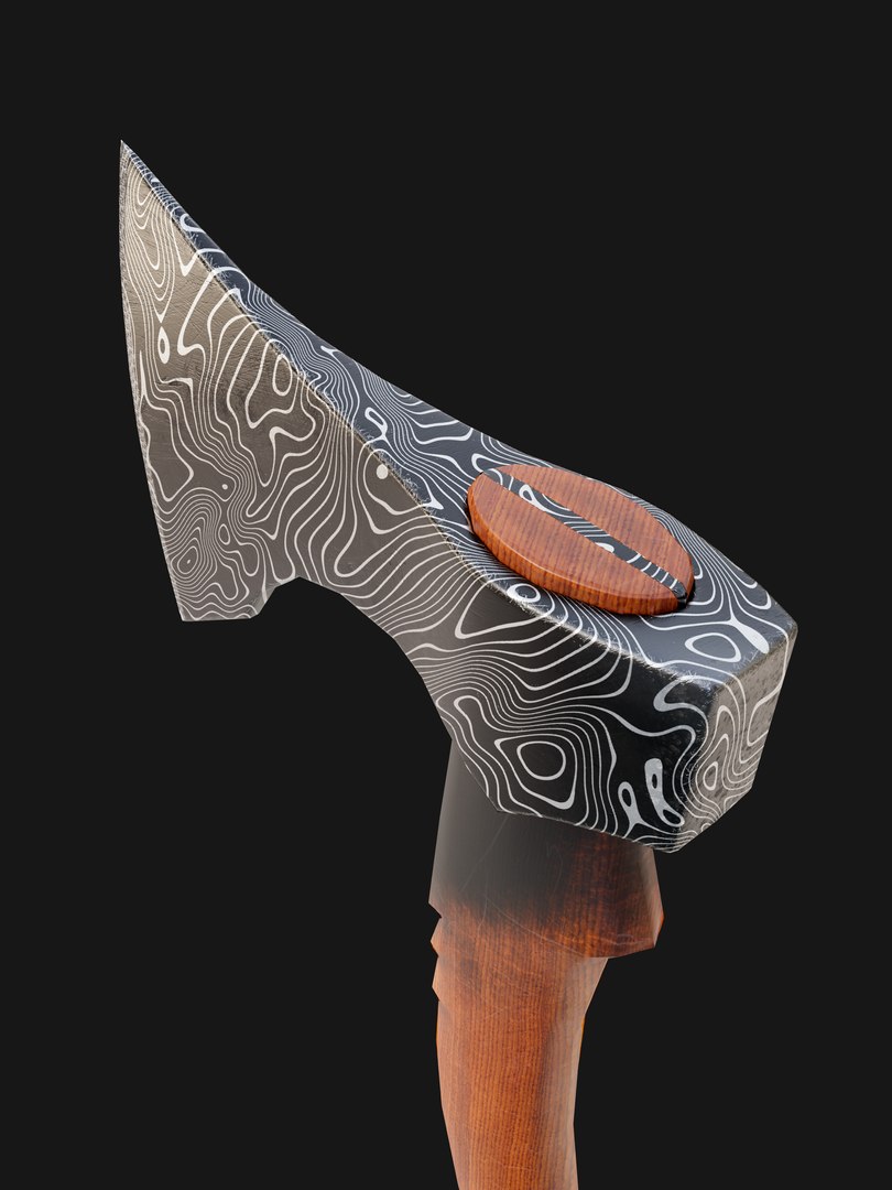 3D Damascus Steel Ax Low-poly - TurboSquid 2062827