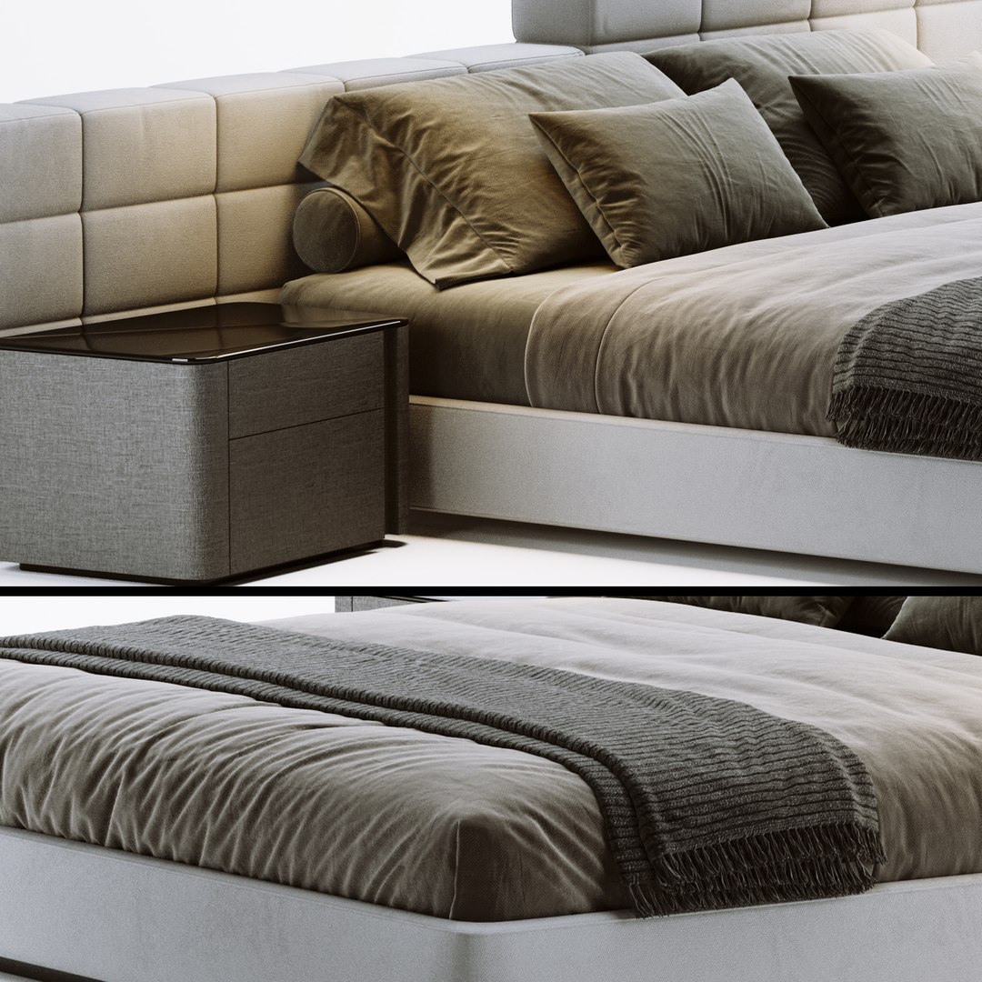 3D Minotti Lawrence Bed - TurboSquid 1862279