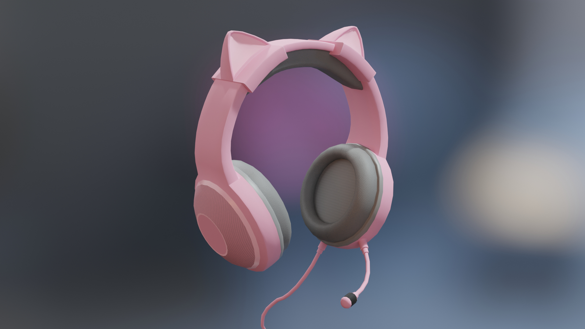 Pink Cat Ear Headphones 3D - TurboSquid 2217272