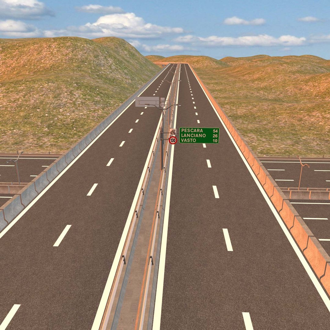 3d highway road motorway model