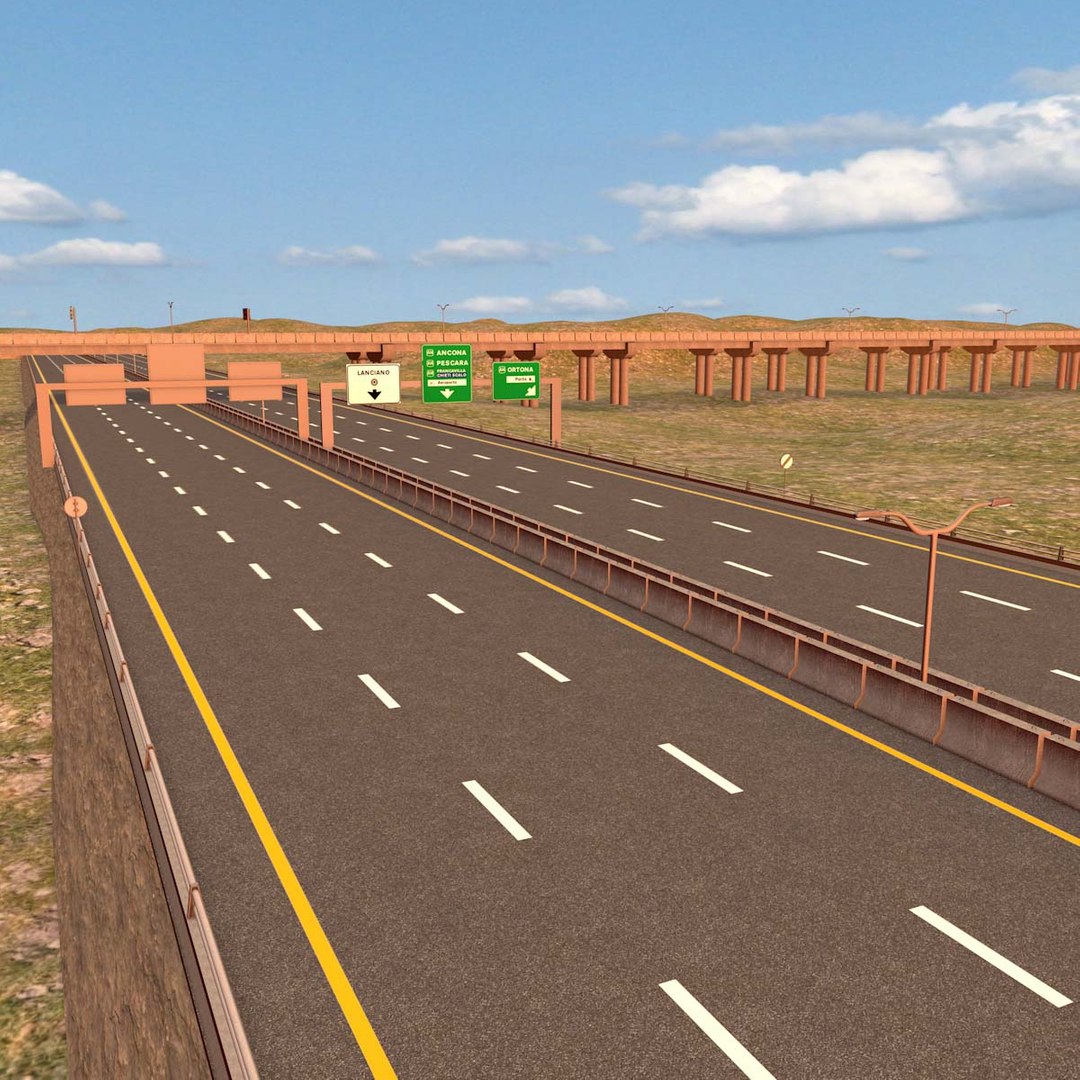 3d Highway Road Motorway Model