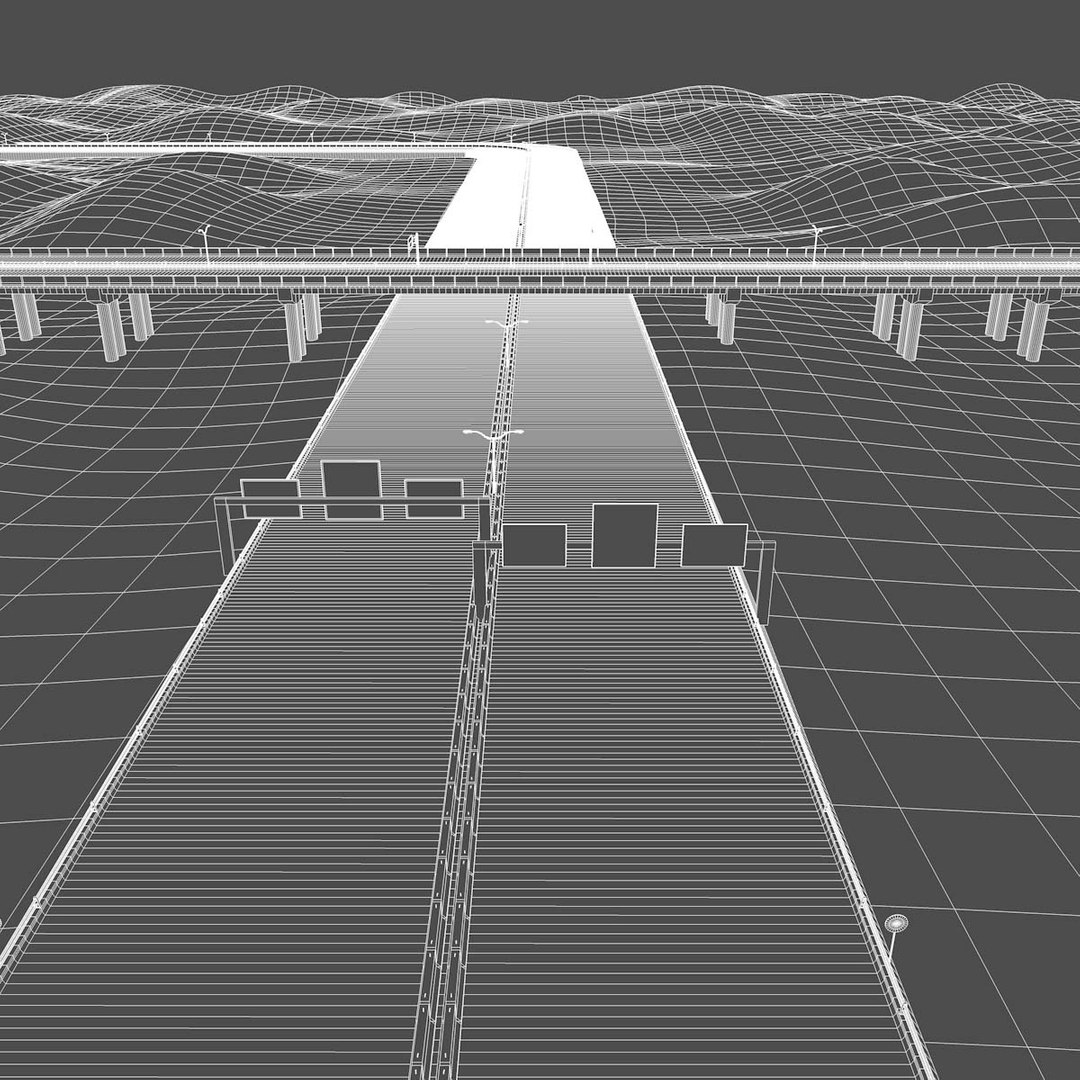3d highway road motorway model