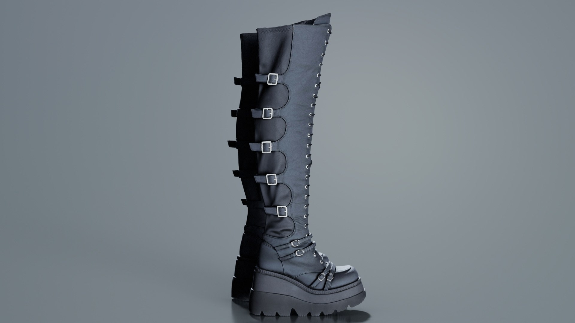 3D Model Demonia Leather Boots Remastered - TurboSquid 2360989