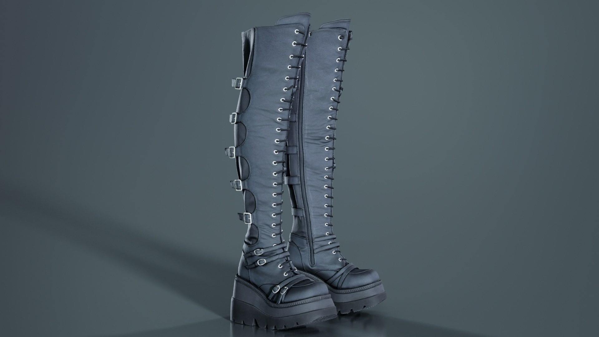 3D Model Demonia Leather Boots Remastered - TurboSquid 2360989