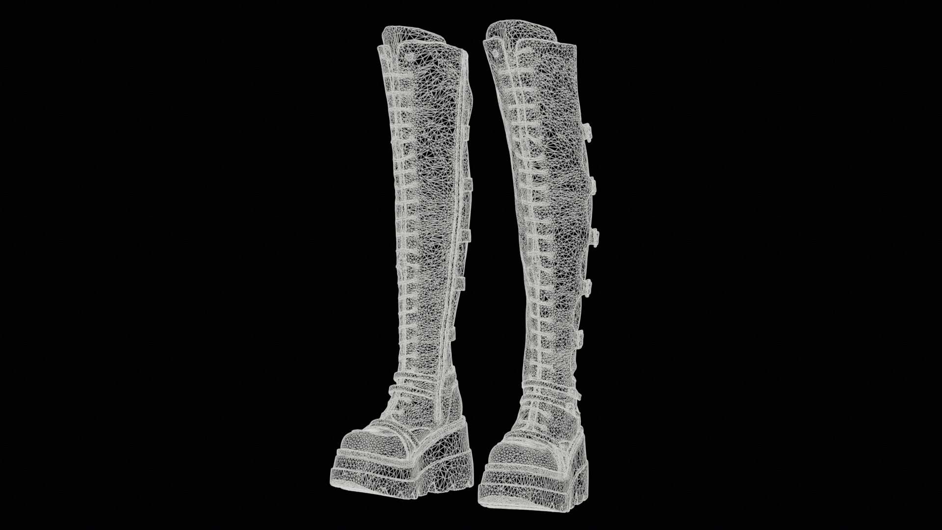 3D Model Demonia Leather Boots Remastered - TurboSquid 2360989