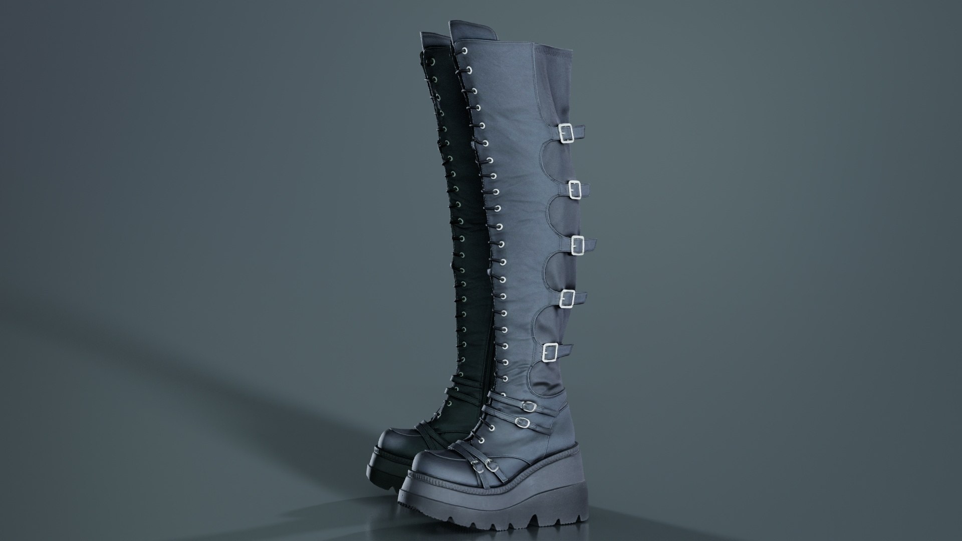 3D Model Demonia Leather Boots Remastered - TurboSquid 2360989