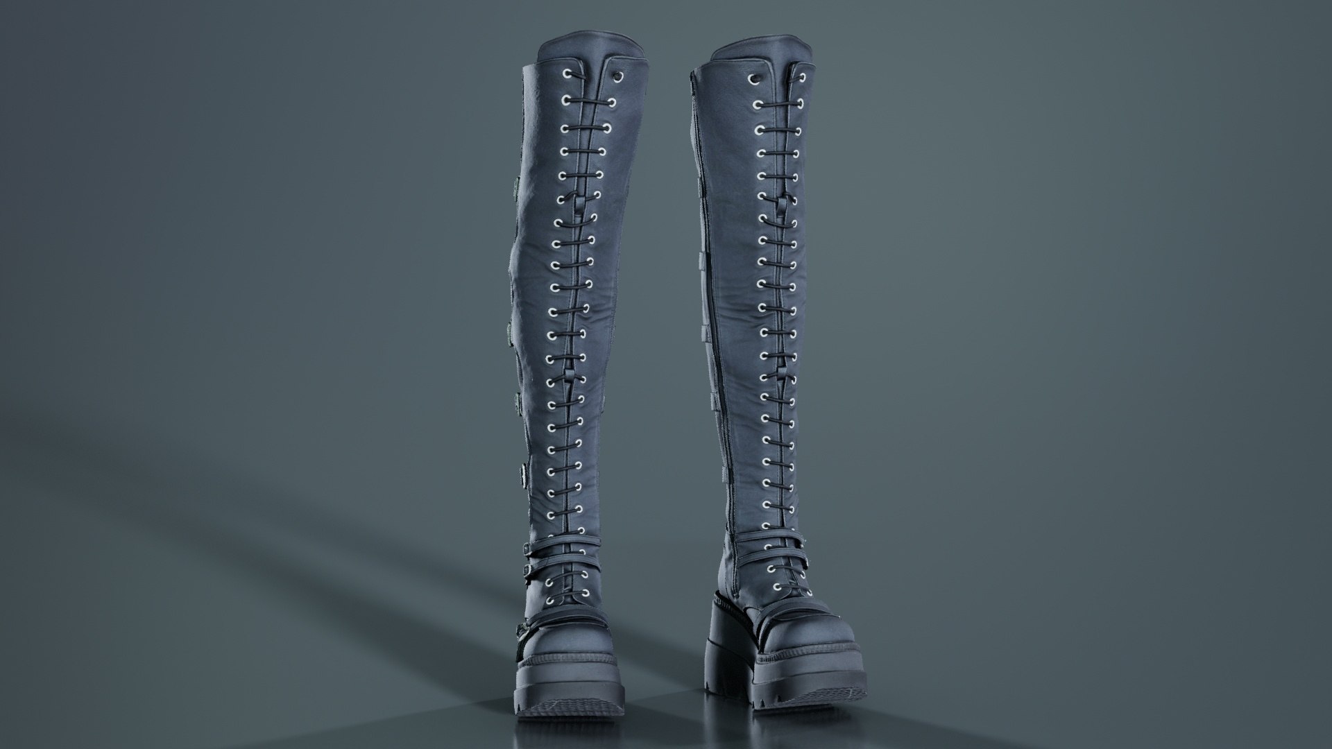 3D Model Demonia Leather Boots Remastered - TurboSquid 2360989