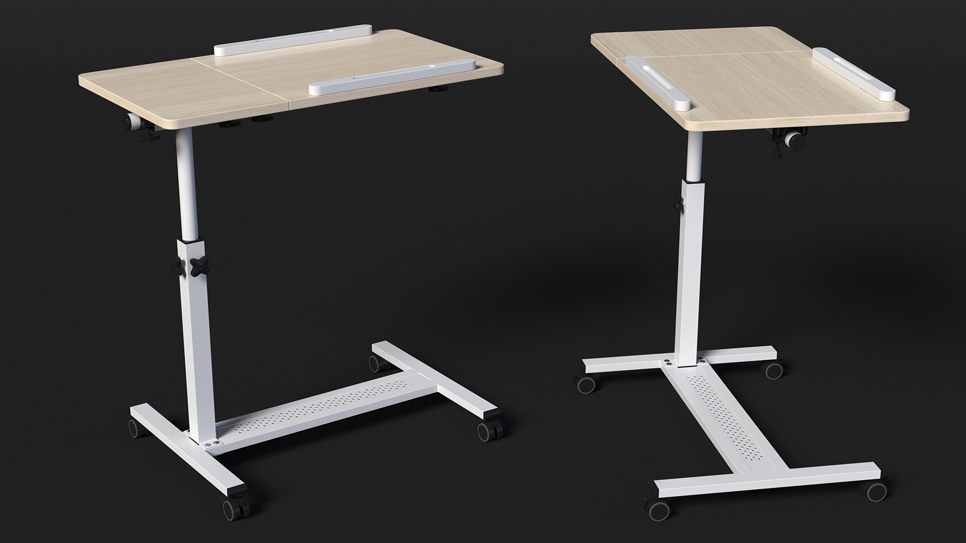 Overbed Laptop Desk With Wheels And Laminated Top 3D - TurboSquid 2152184