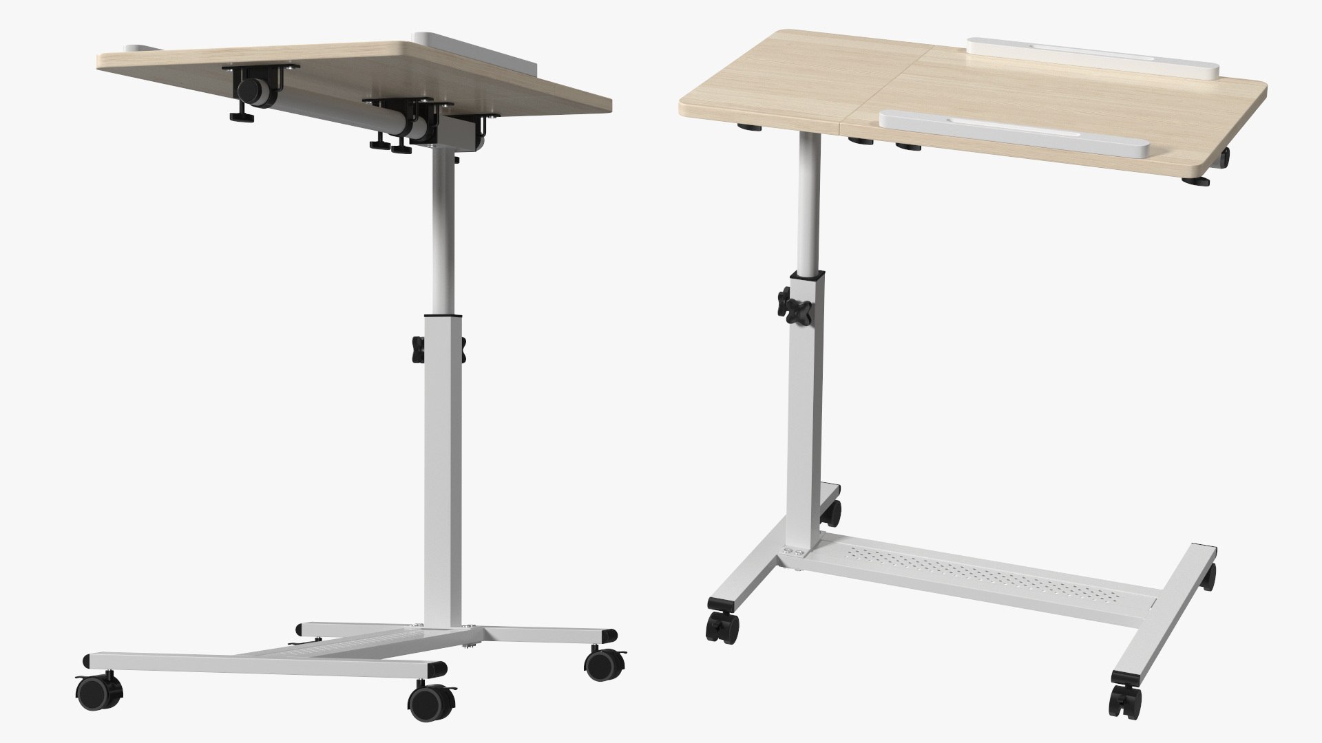 Overbed Laptop Desk With Wheels And Laminated Top 3D - TurboSquid 2152184