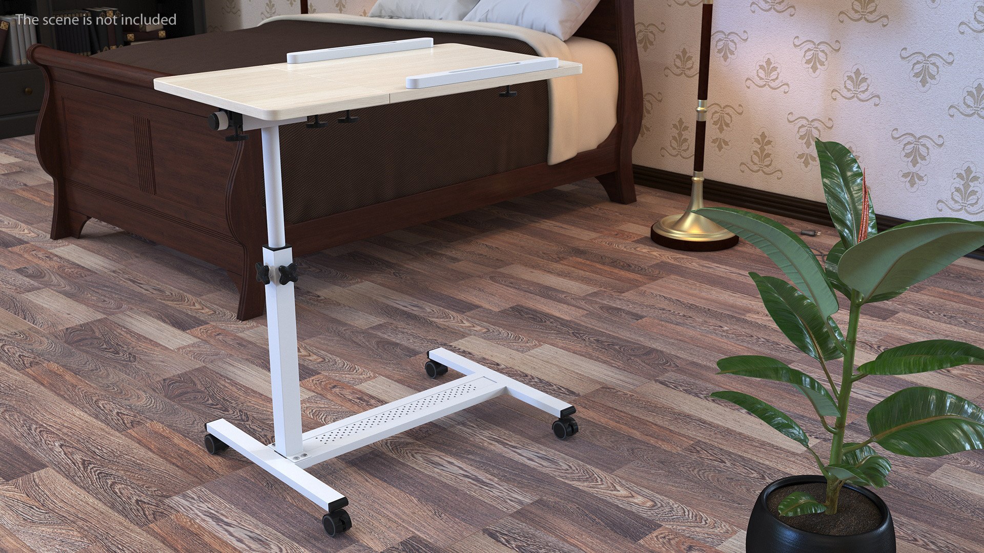 Overbed Laptop Desk With Wheels And Laminated Top 3D - TurboSquid 2152184