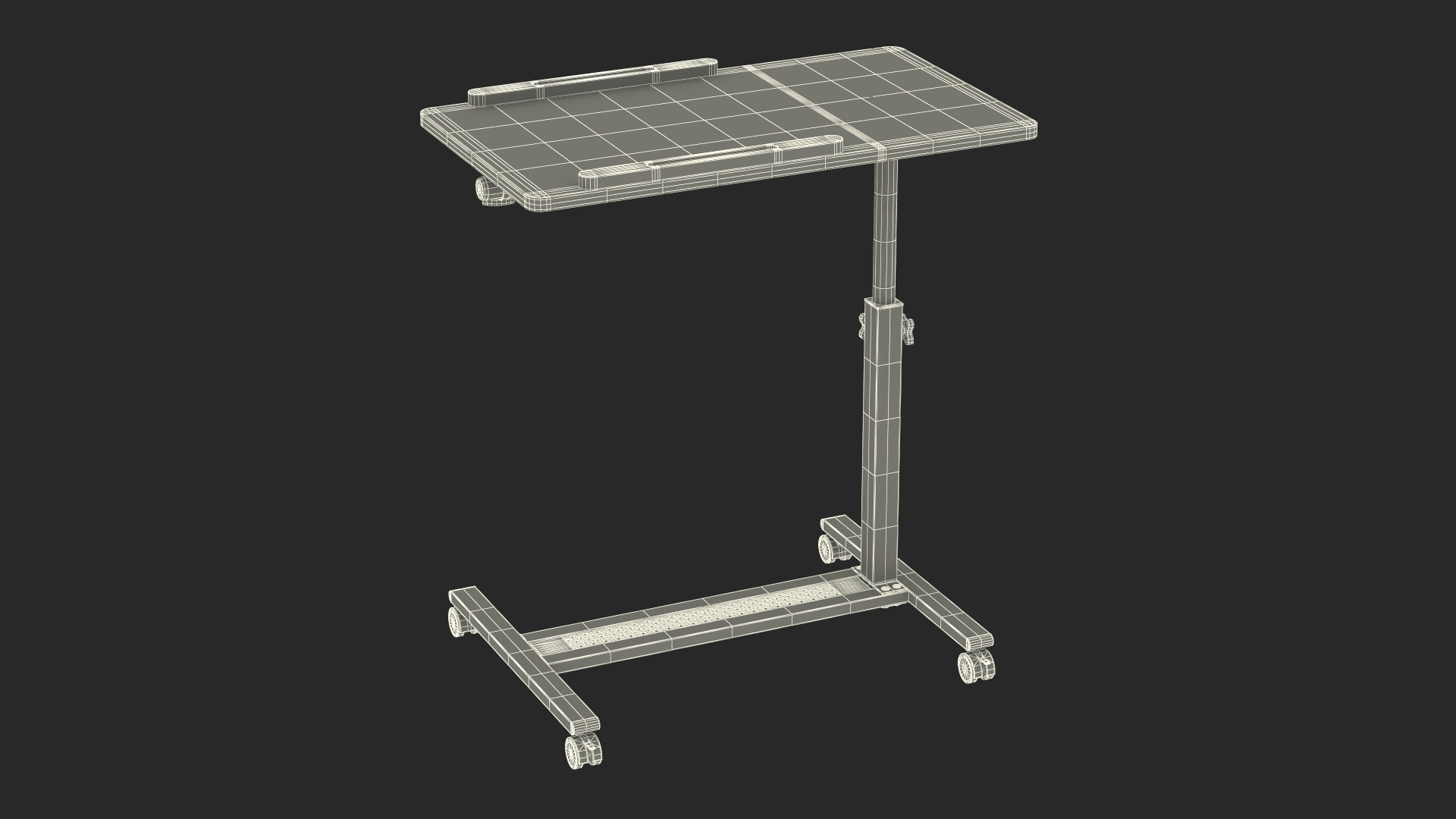 Overbed Laptop Desk With Wheels And Laminated Top 3D - TurboSquid 2152184