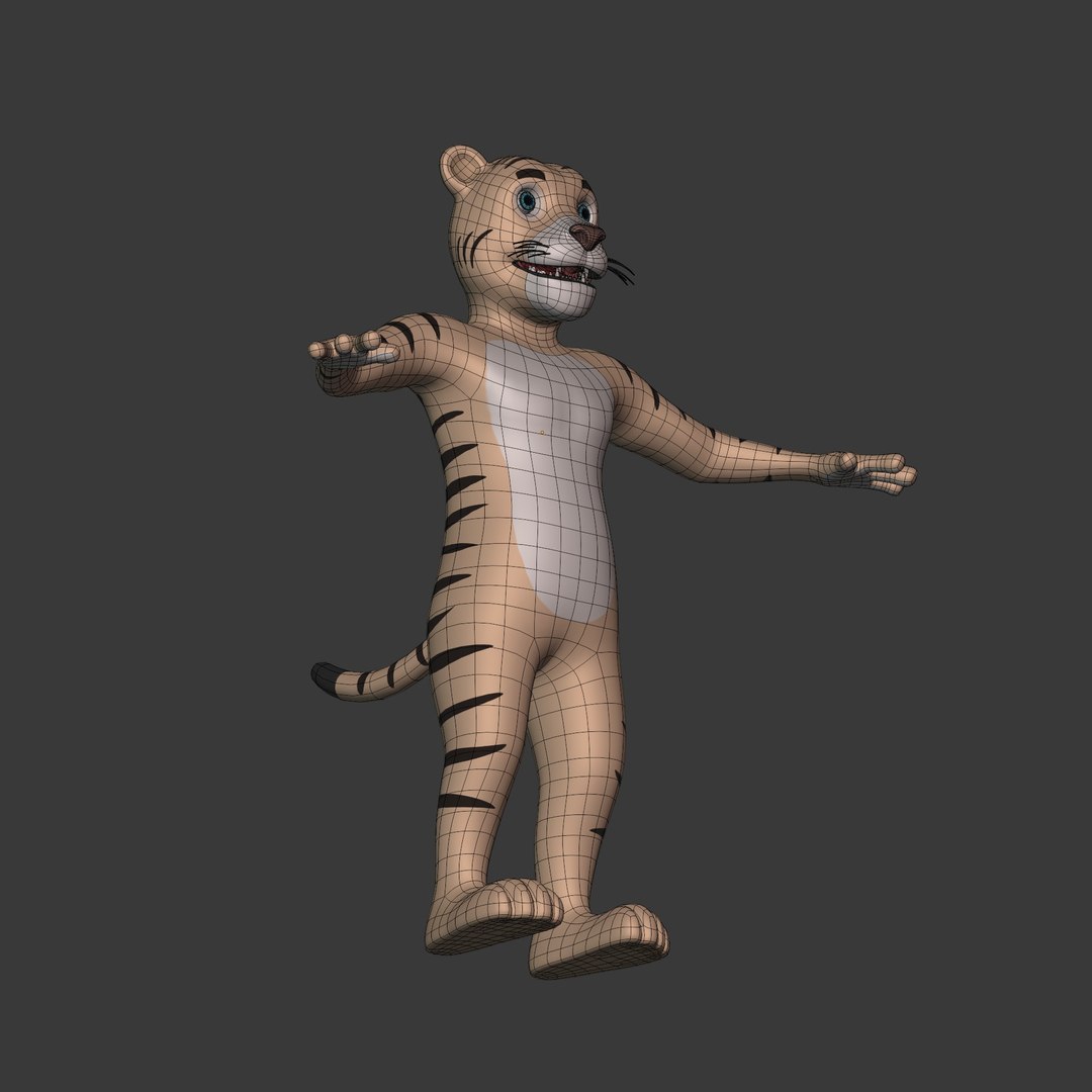Cartoon Tiger Model - TurboSquid 1550146