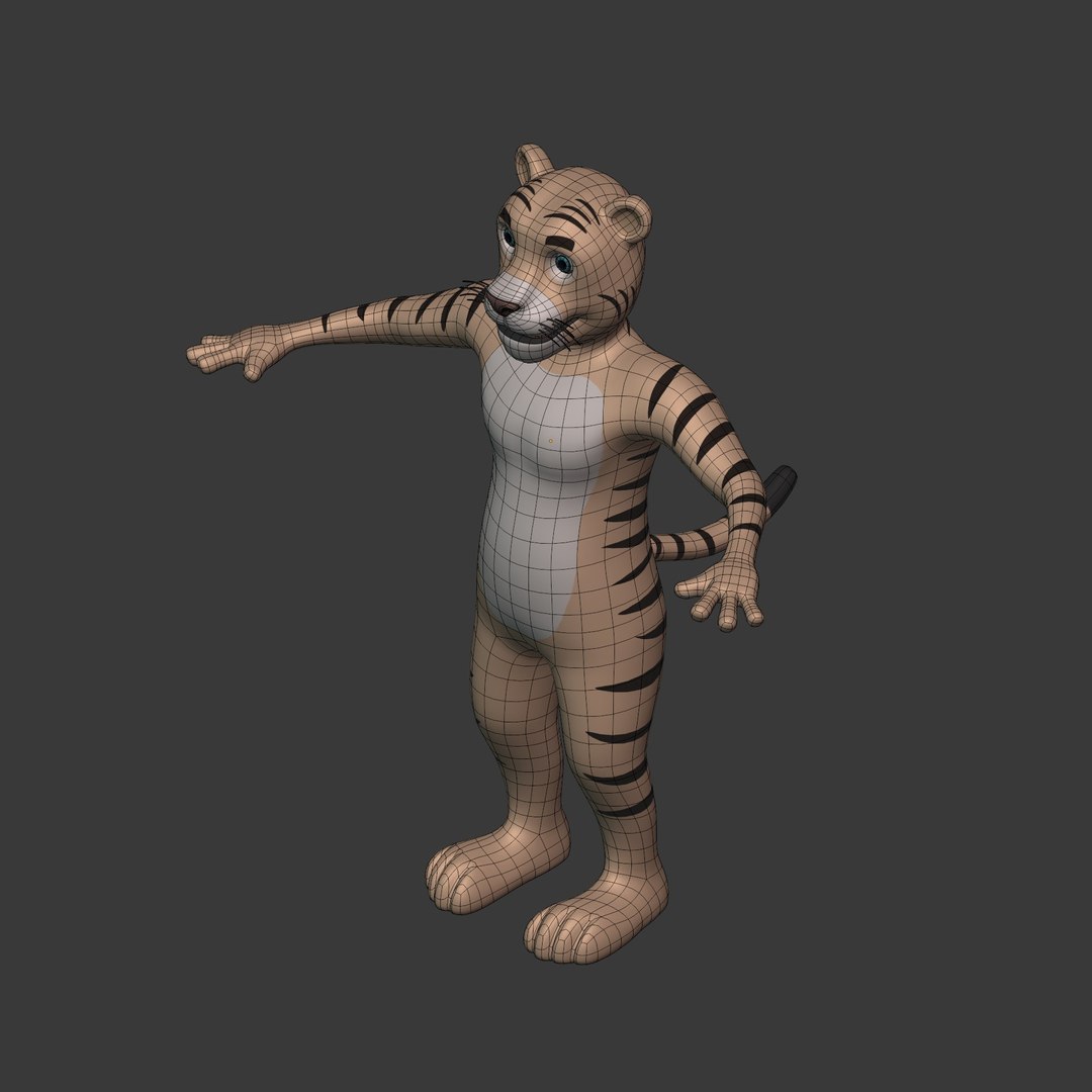 Cartoon Tiger Model - TurboSquid 1550146