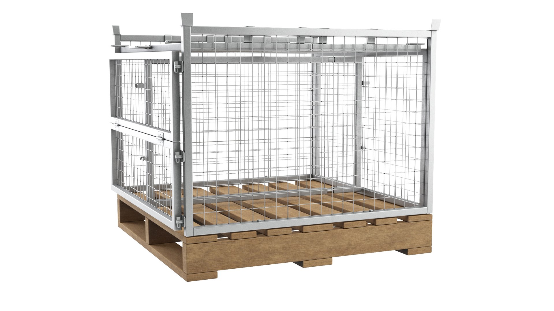 3D Collapsible Mesh Metal Pallet Cage - TurboSquid 2384907