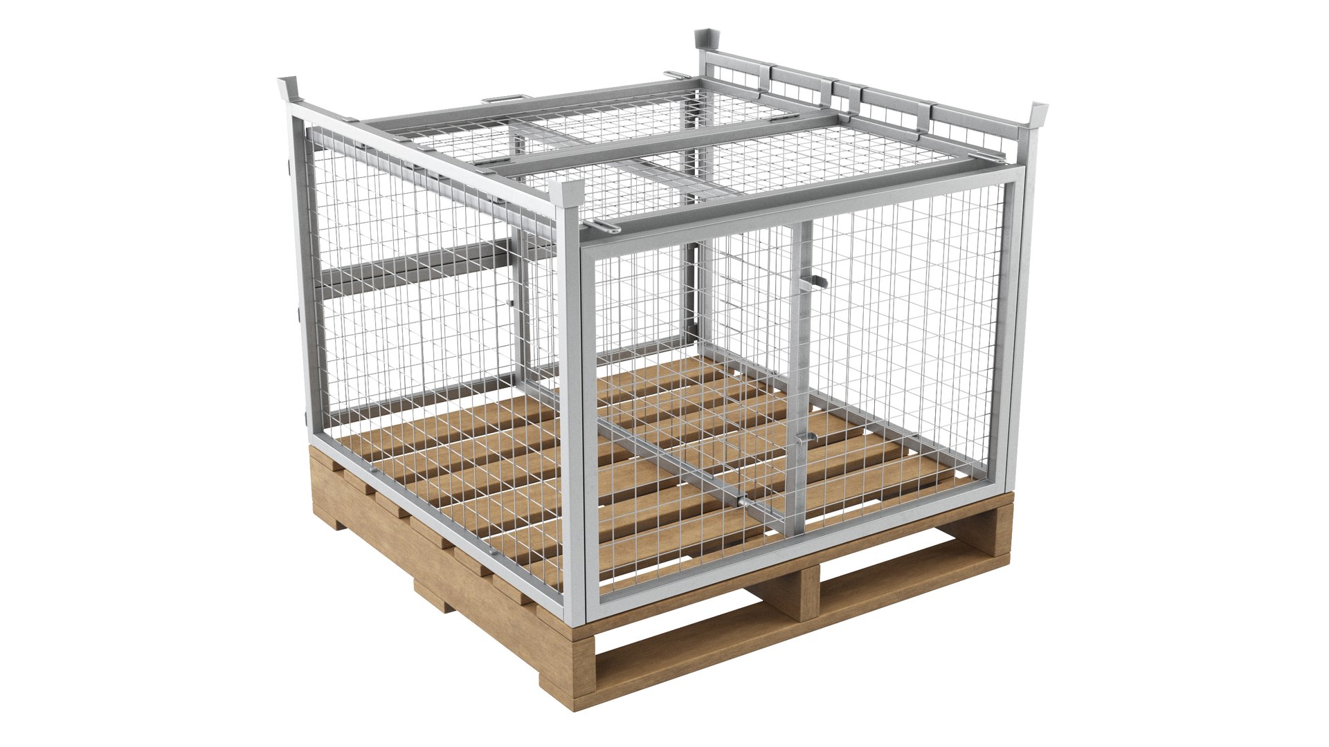 3D Collapsible Mesh Metal Pallet Cage - TurboSquid 2384907