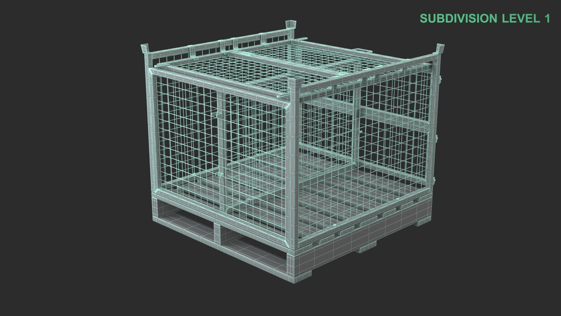3D Collapsible Mesh Metal Pallet Cage - TurboSquid 2384907