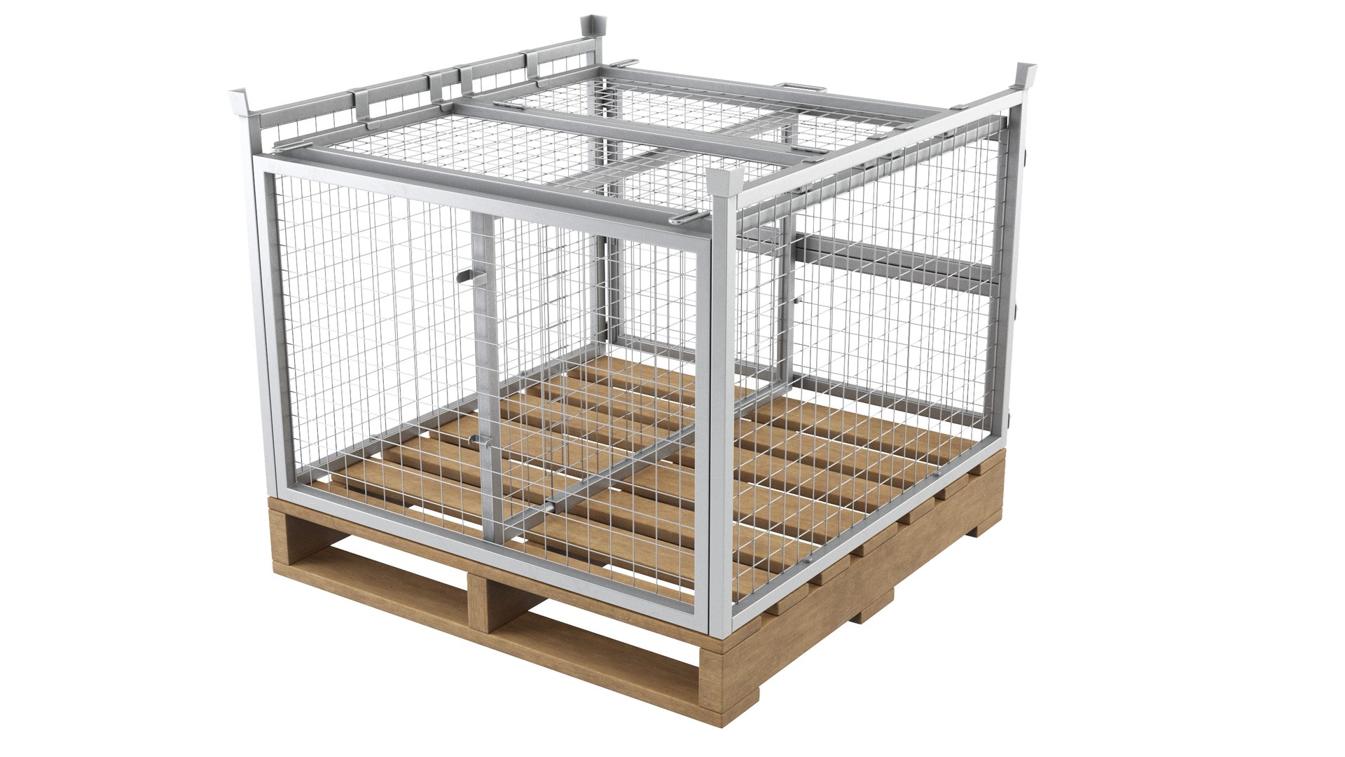 3D Collapsible Mesh Metal Pallet Cage - TurboSquid 2384907
