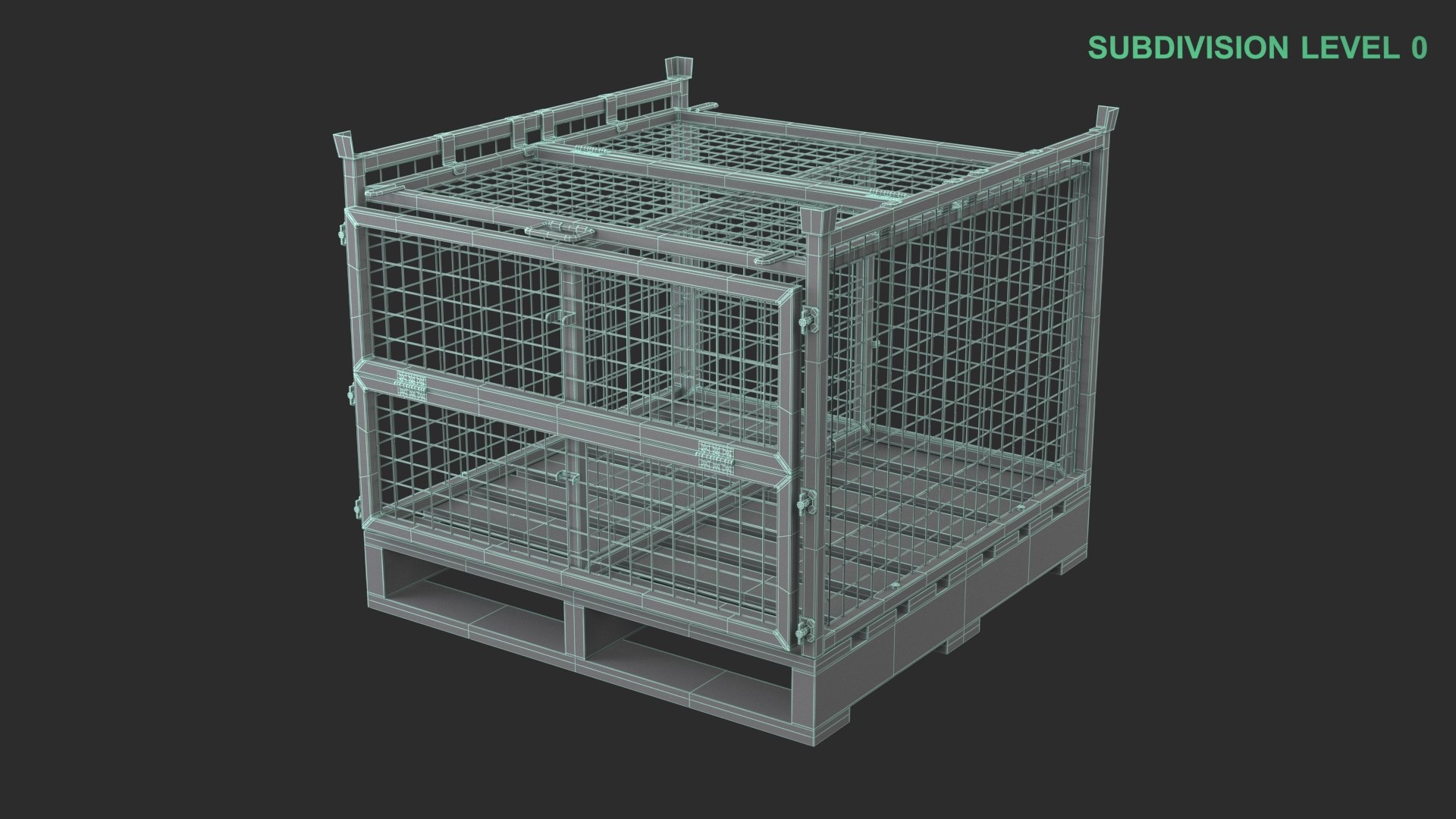 3D Collapsible Mesh Metal Pallet Cage - TurboSquid 2384907