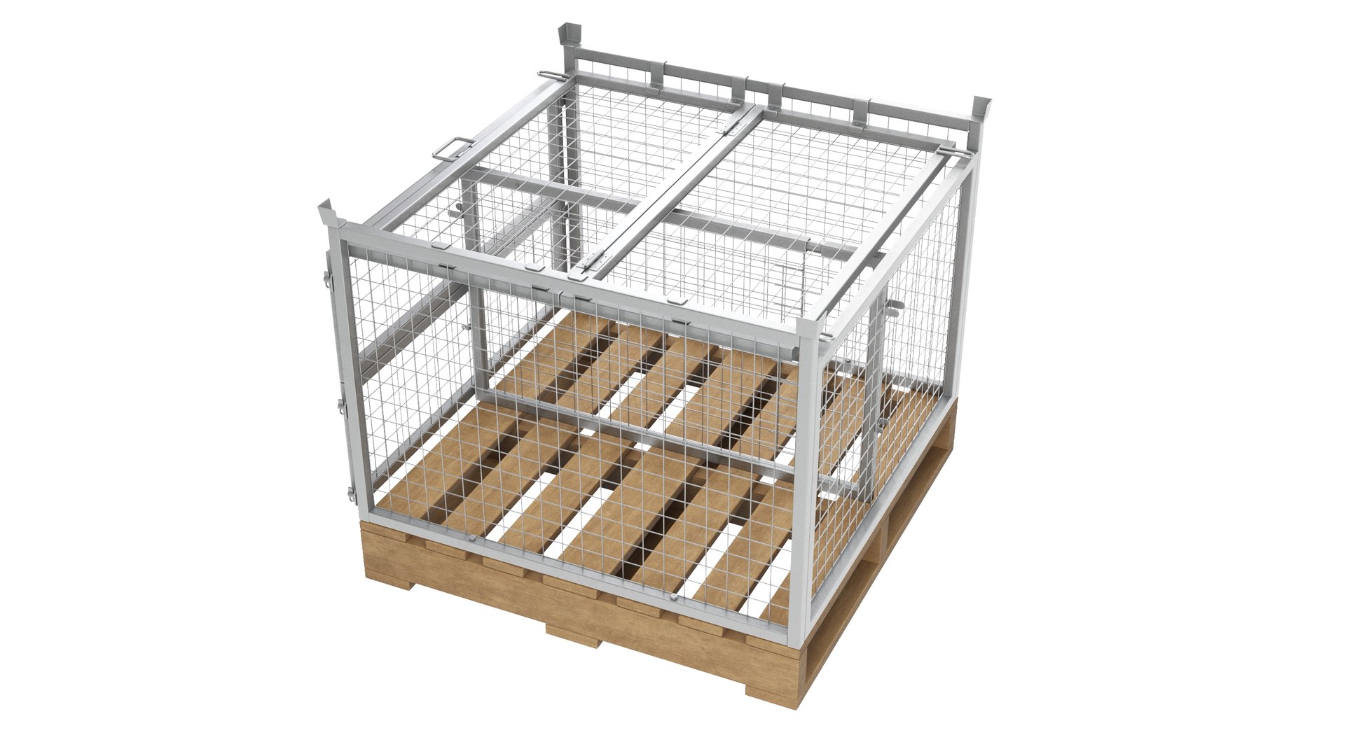 3D Collapsible Mesh Metal Pallet Cage - TurboSquid 2384907