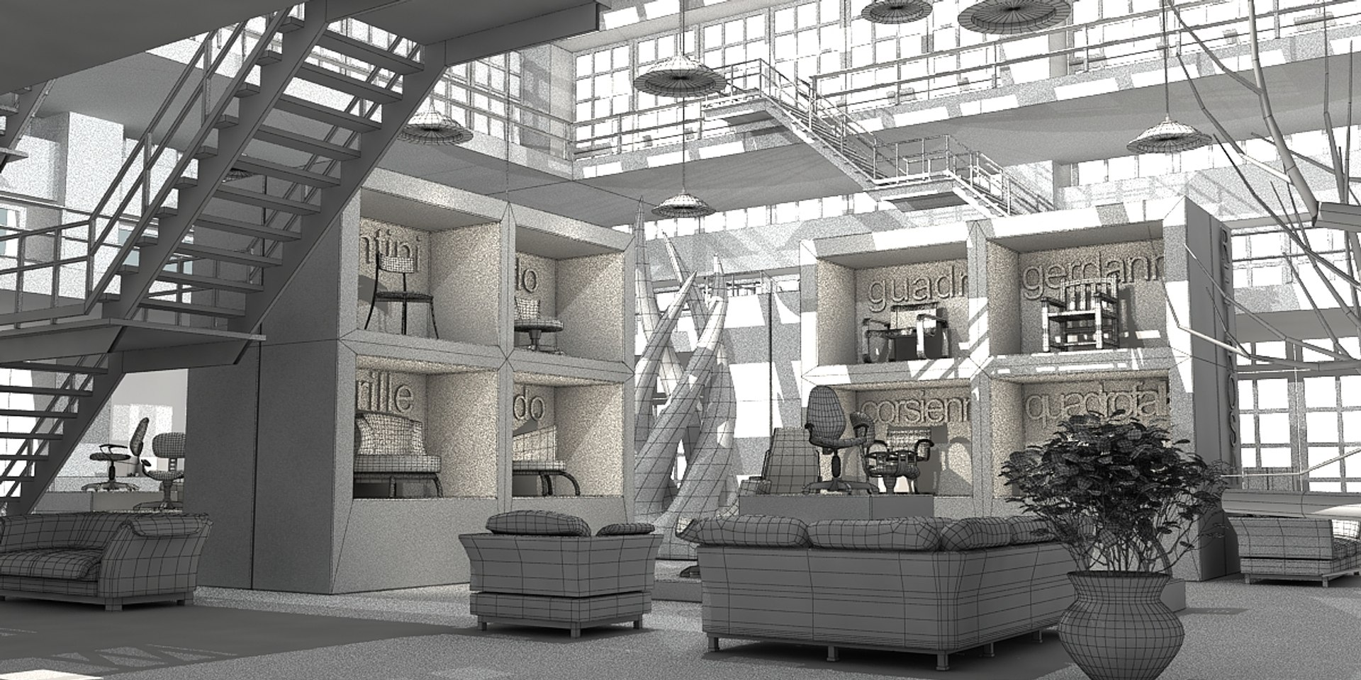 Furniture Store Interior 3d Model