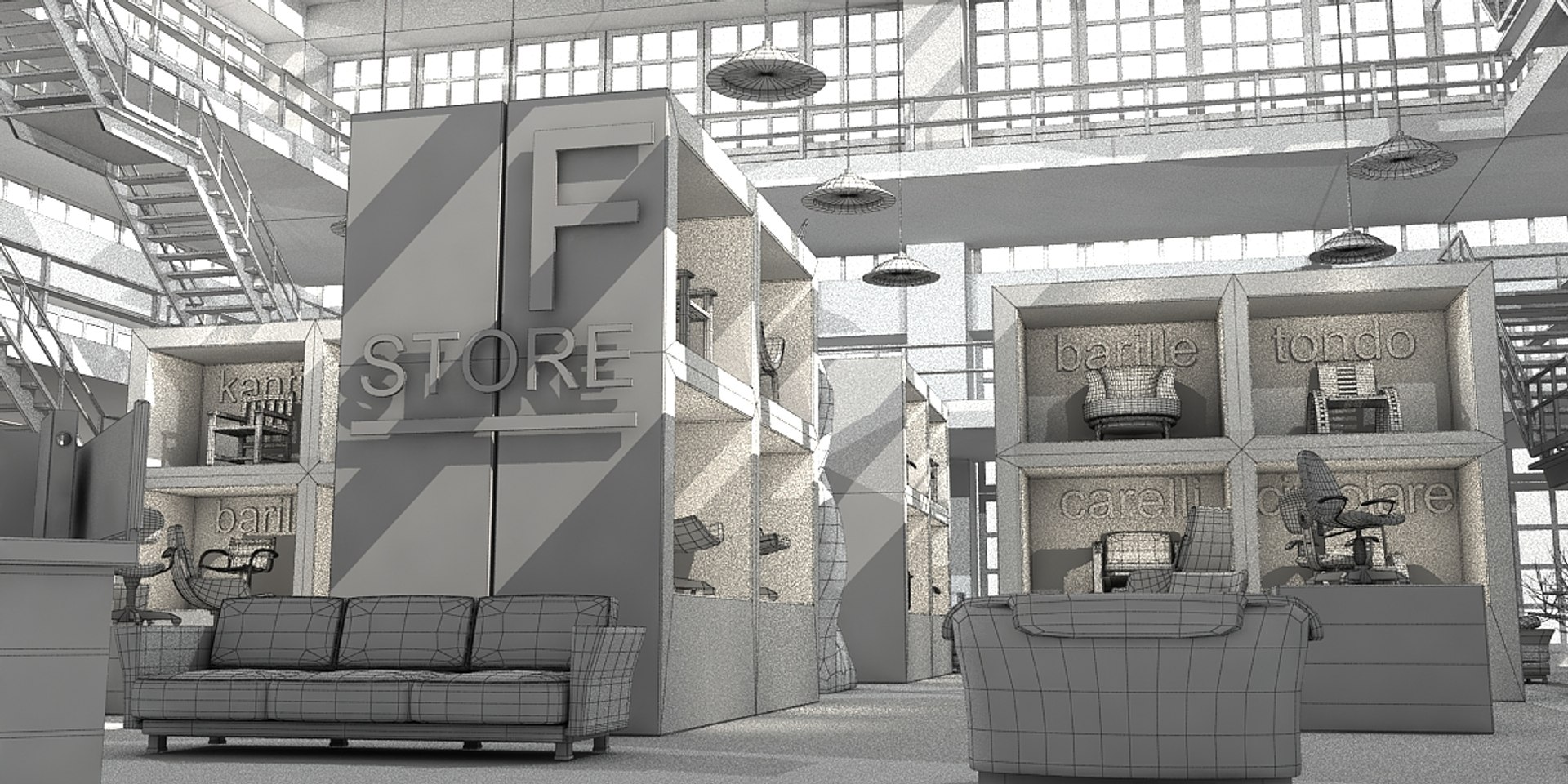 Furniture Store Interior 3d Model
