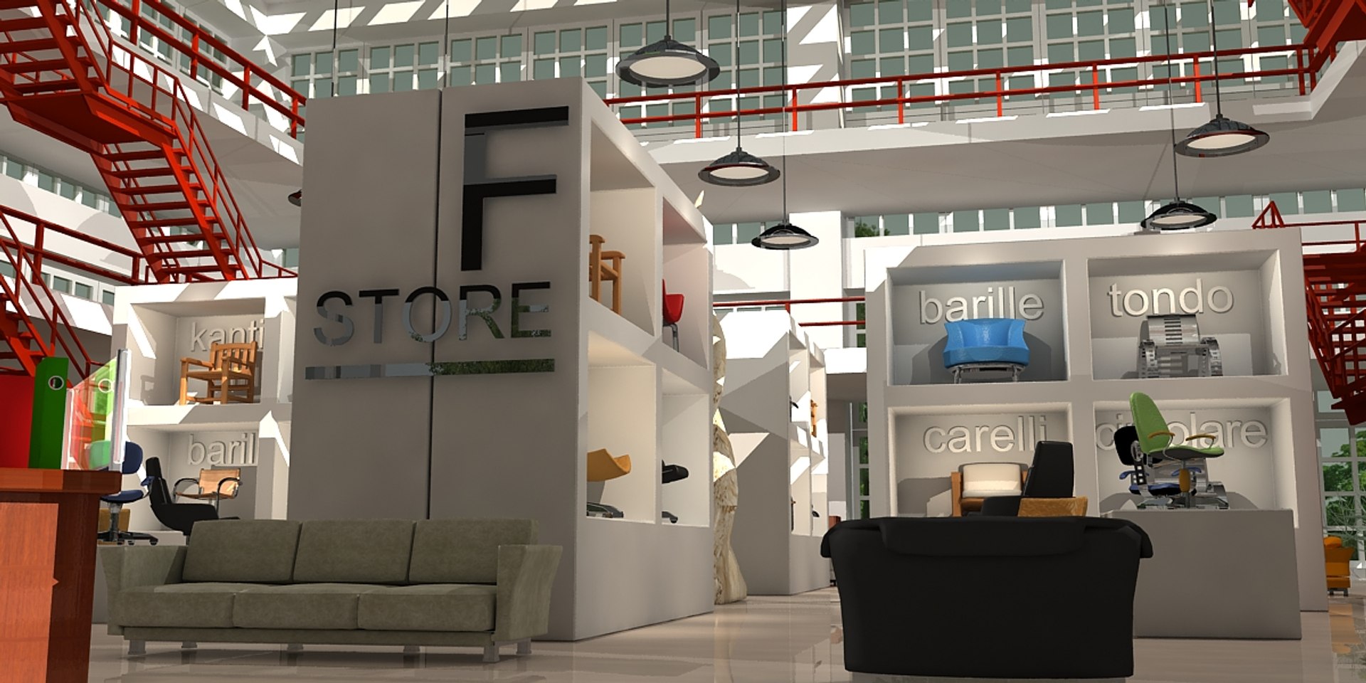 Furniture Store Interior 3d Model