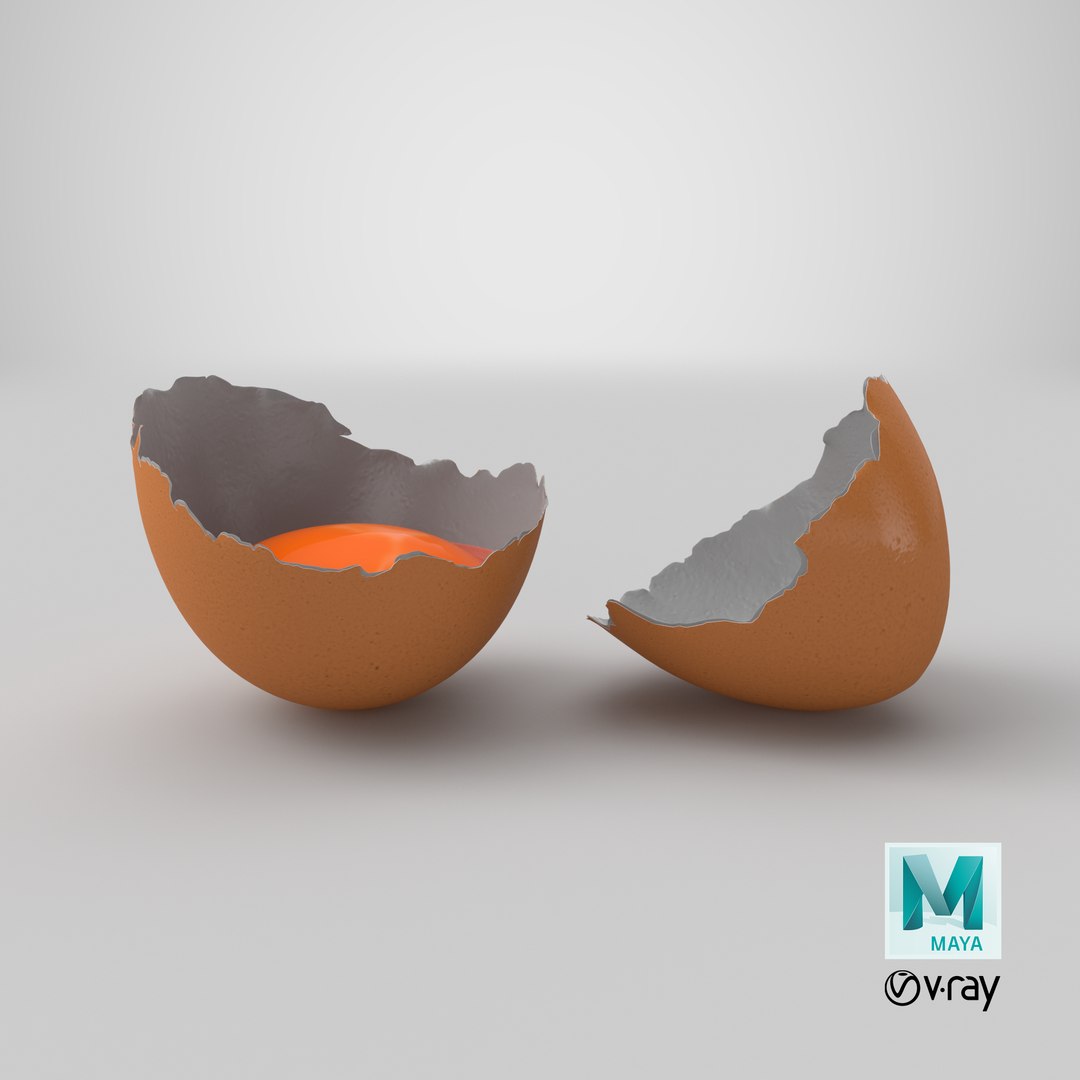 3D Cracked Egg Shell - TurboSquid 1329603