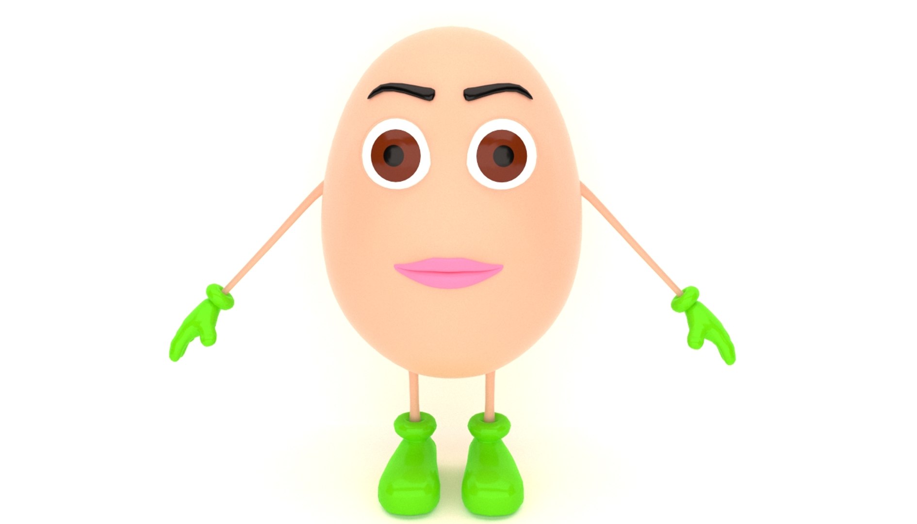 Egg cartoon character model - TurboSquid 1495474