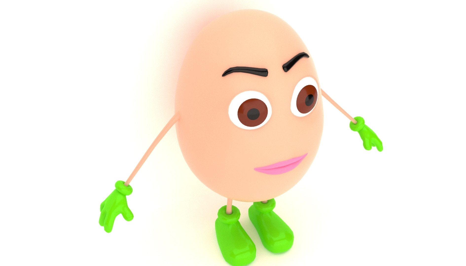 Egg cartoon character model - TurboSquid 1495474