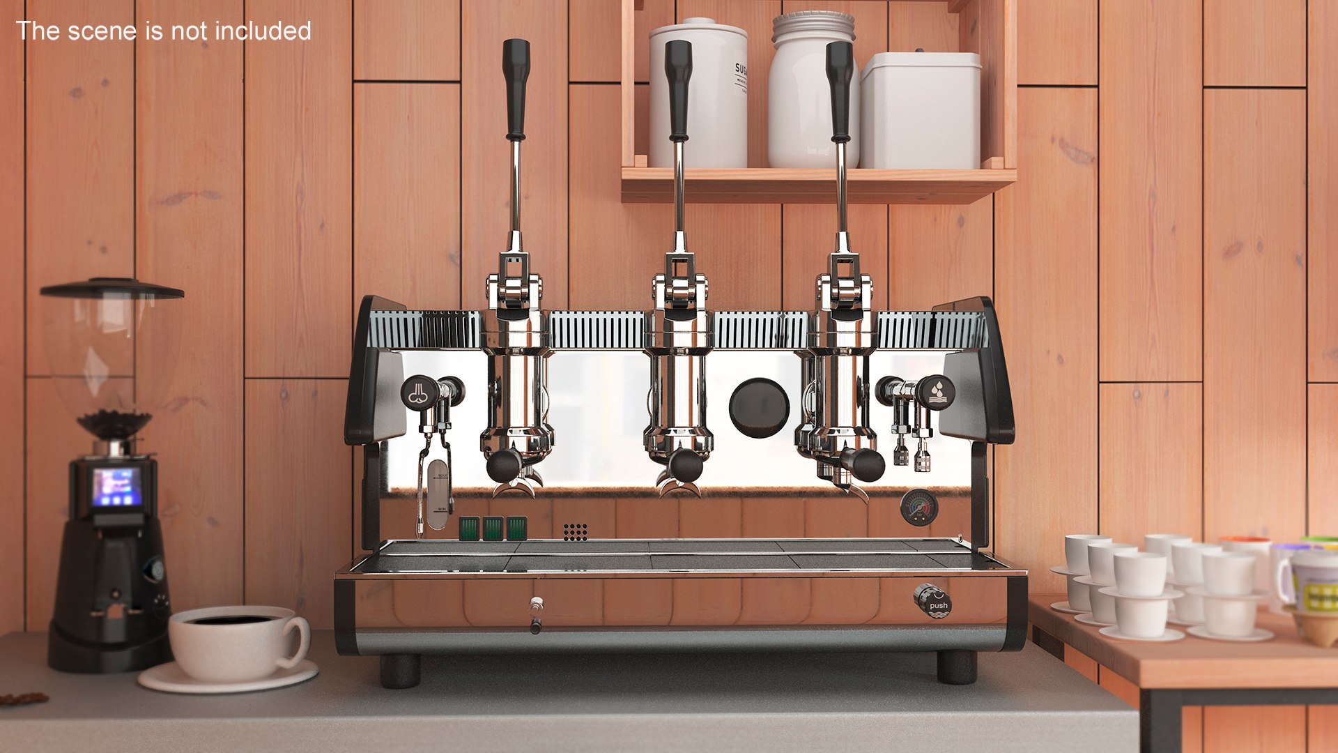 Commercial Pull Lever Espresso Machine 3 Groups 3D - TurboSquid 2194761