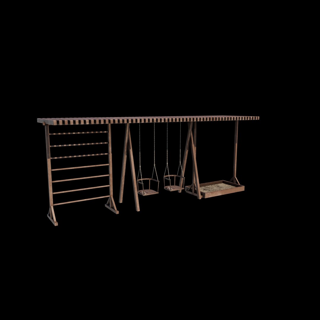 3D Wooden Swing 3D Model - TurboSquid 2340714