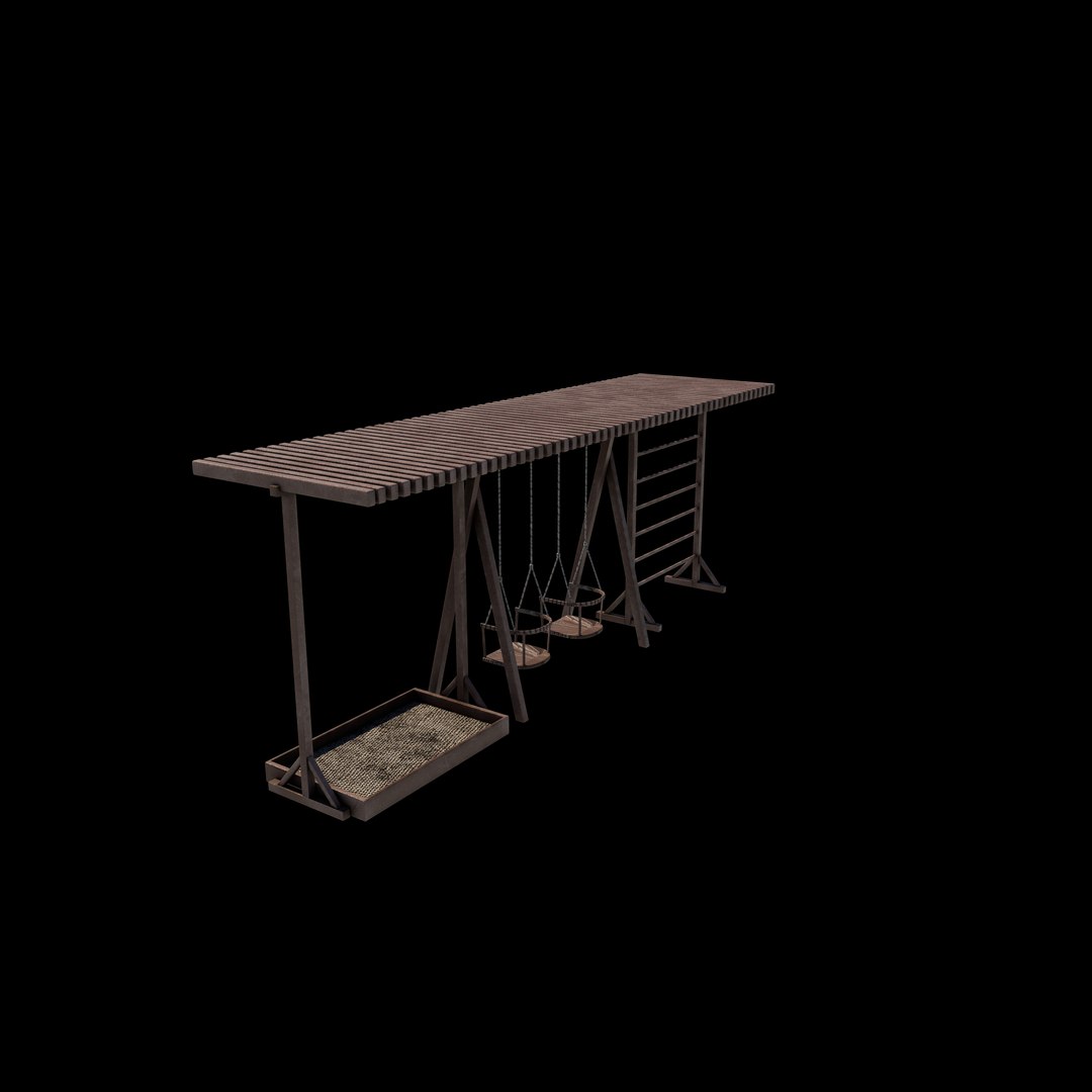 3D Wooden Swing 3D Model - TurboSquid 2340714
