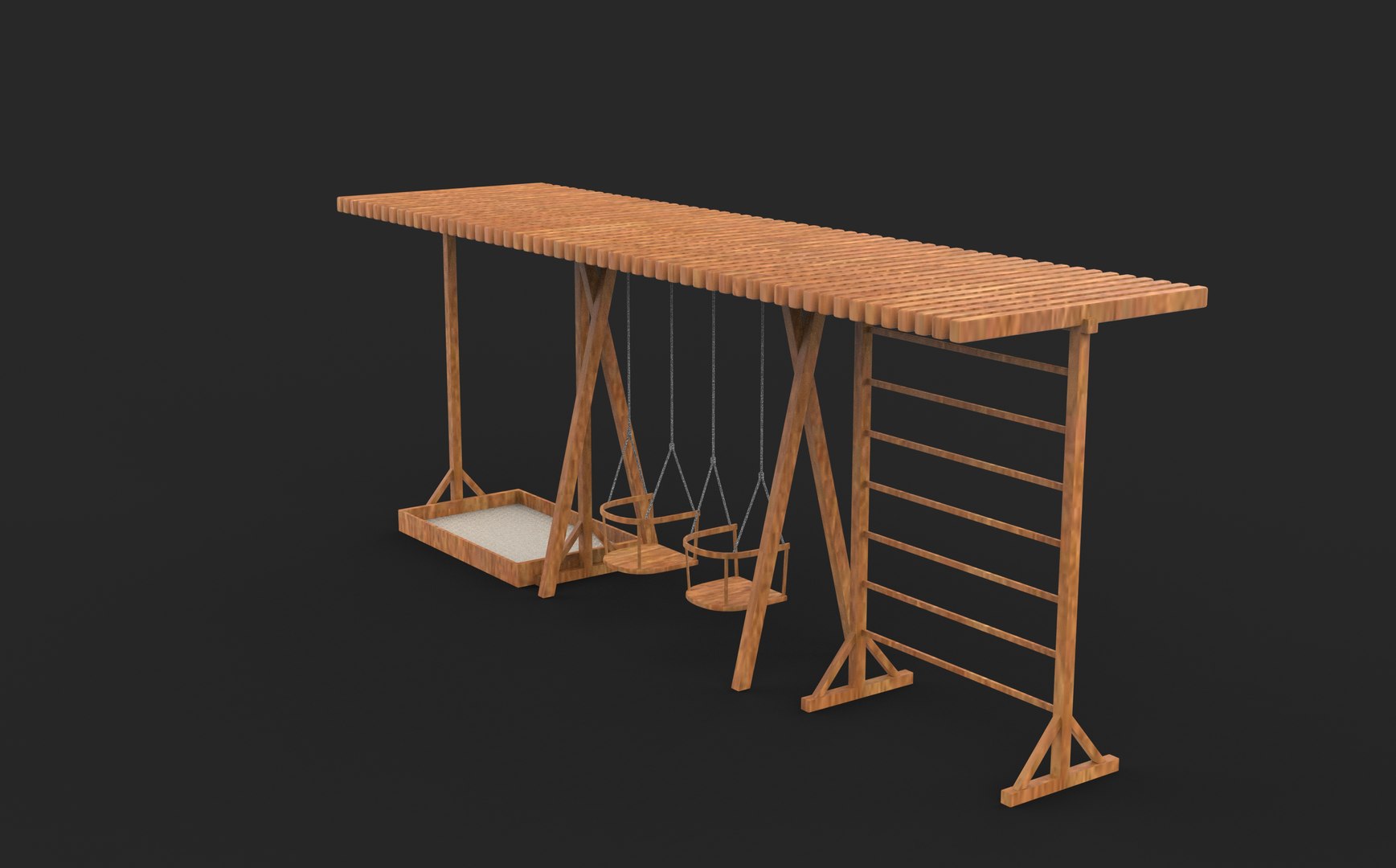 3D Wooden Swing 3D Model - TurboSquid 2340714