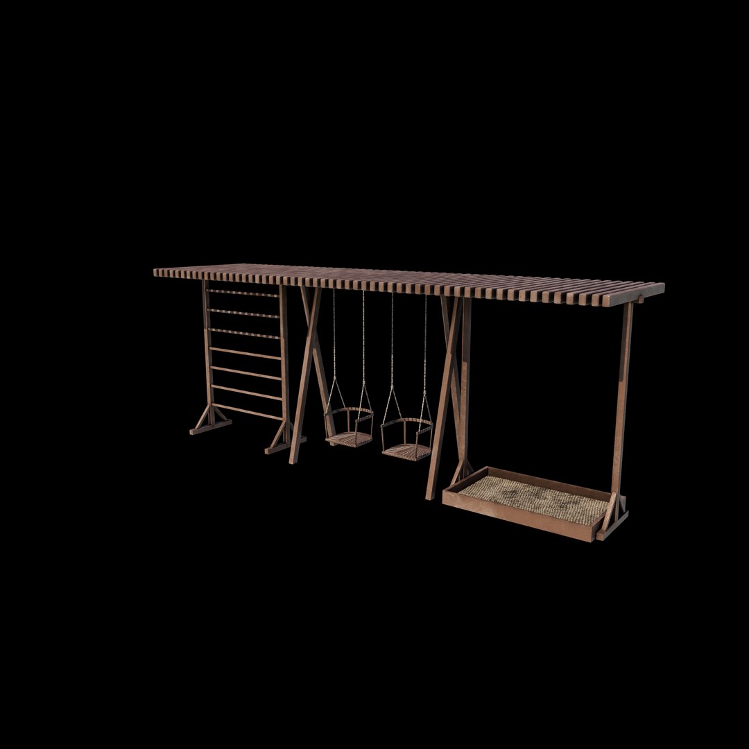 3D Wooden Swing 3D Model - TurboSquid 2340714