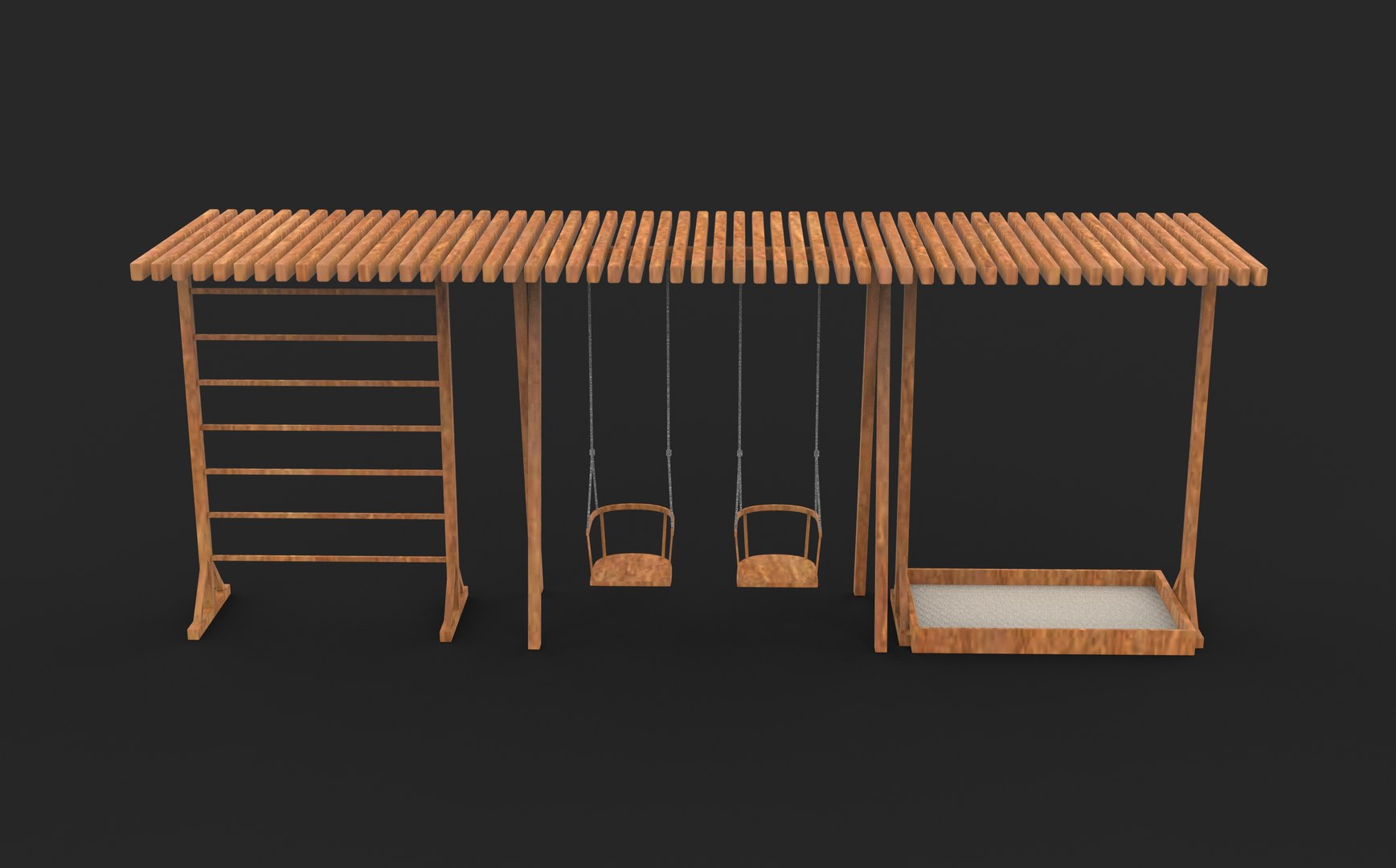 3D Wooden Swing 3D Model - TurboSquid 2340714