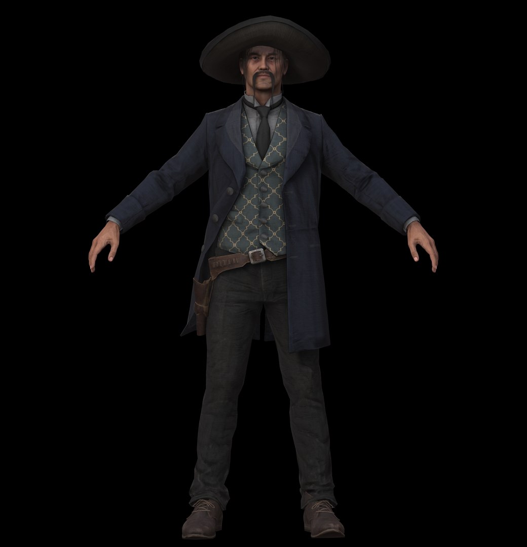 3D Model Cowboy Character PBR Game Ready - TurboSquid 2085795