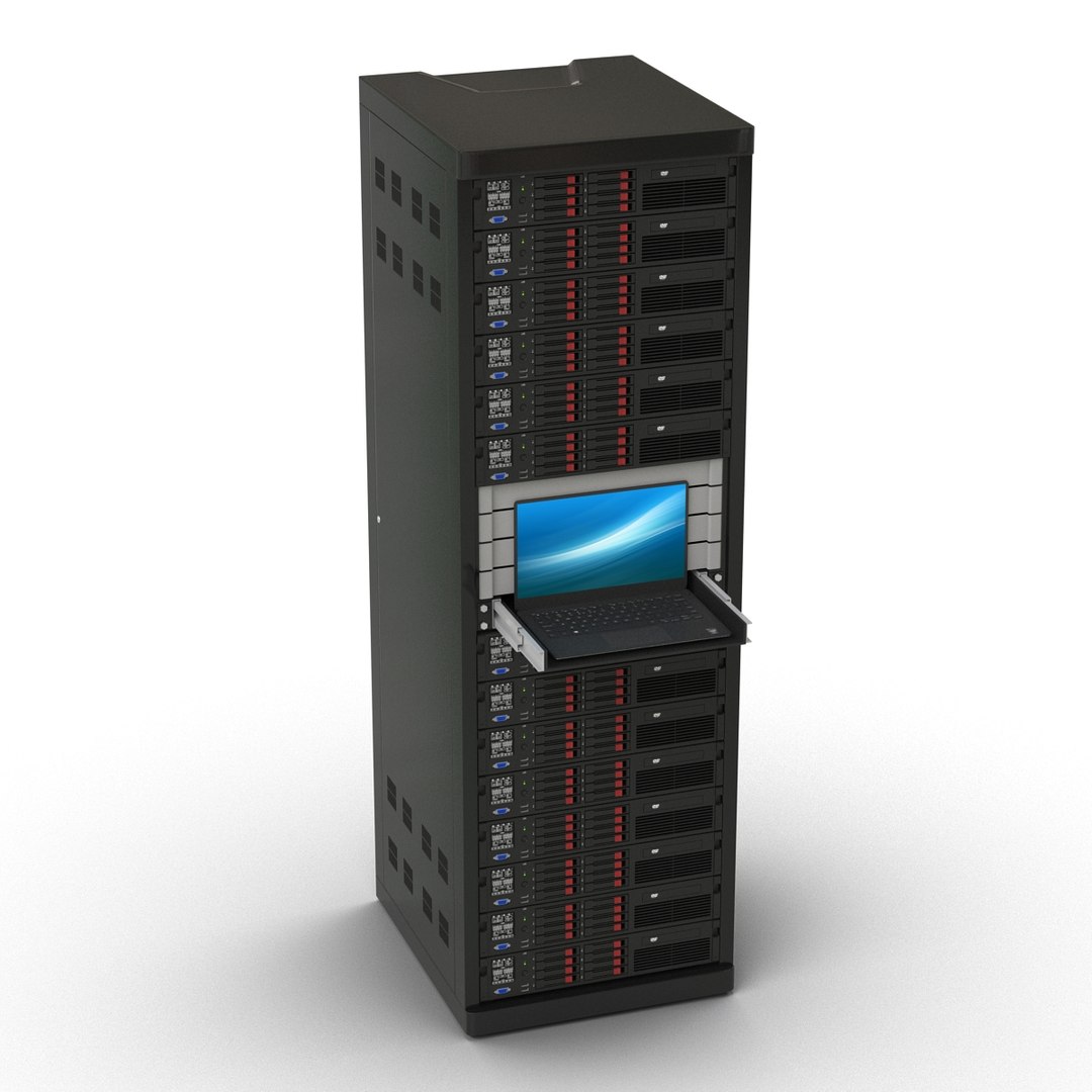 servers rack 3 3d model